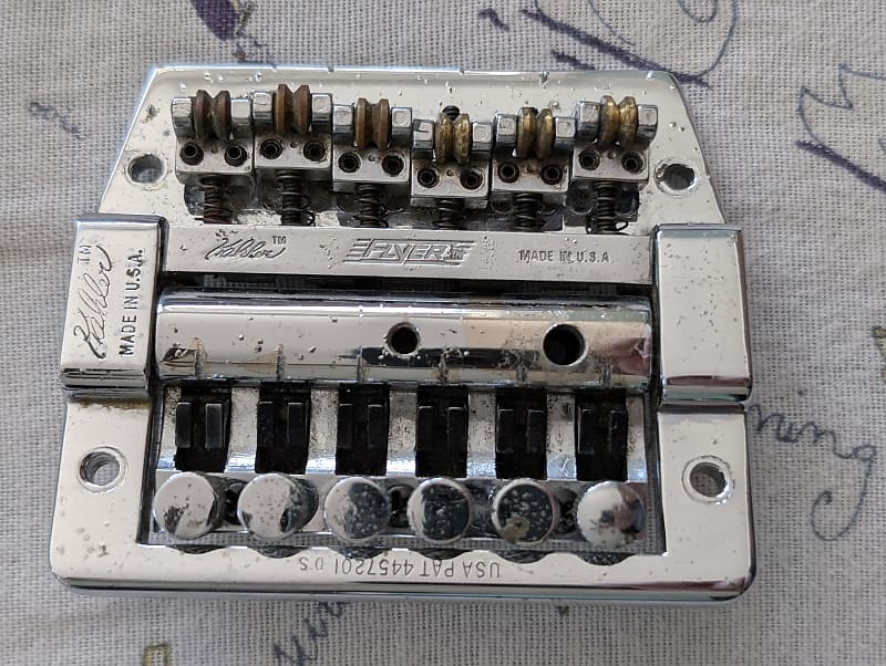1980s Kahler Flyer tremolo chrome brass rollers electric or | Reverb