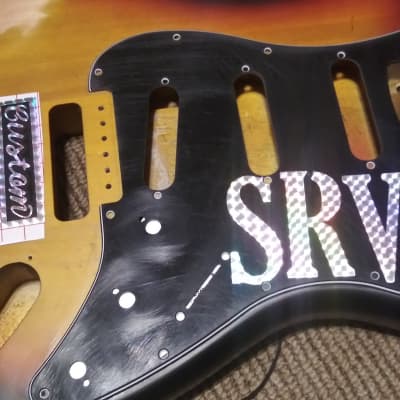 SRV Pickguard with Holographic Vinyl Sticker w Custom Sticker | Reverb