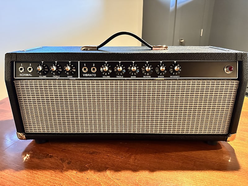 Hand-Wired Black-Face AB763 Deluxe Reverb Head Cabinet Clone | Reverb