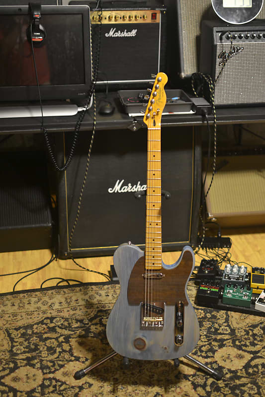 Custom Built Tele type Barncaster with wooden pickguard 2021 | Reverb