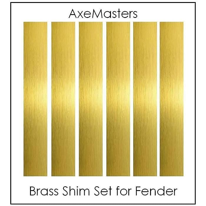 AxeMasters BRASS SHIM SET (6) for Fender Squier Guitar NUT | Reverb