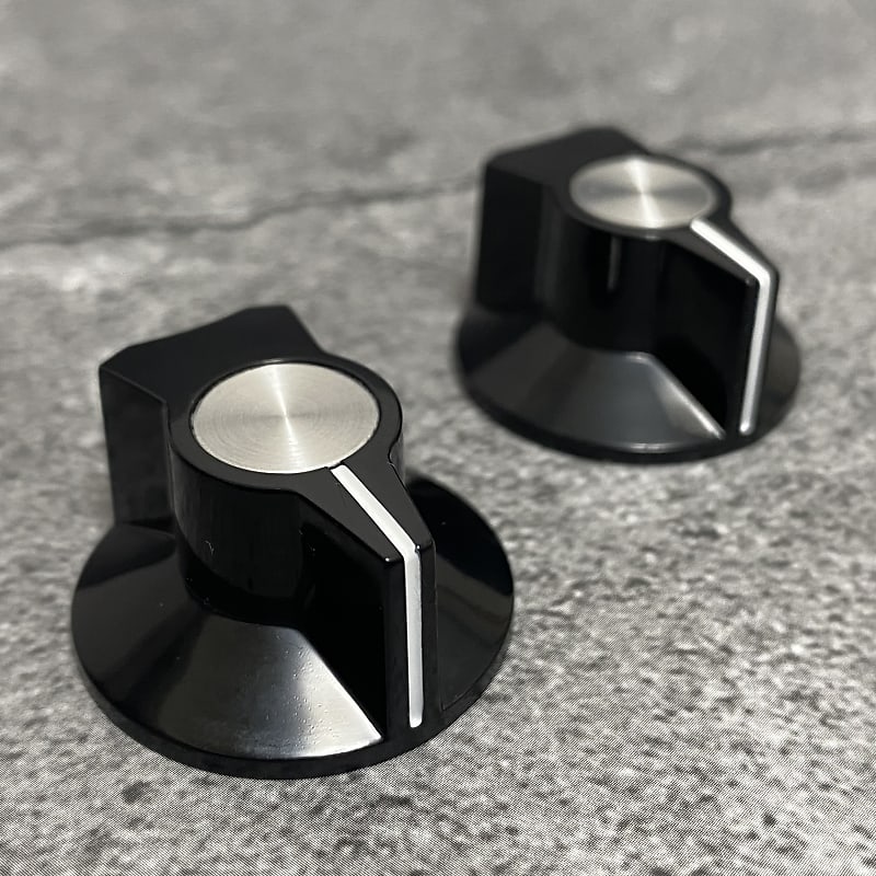 2x Black Arrow Skirted Mini Moog Knobs Large Pointer Guitar | Reverb