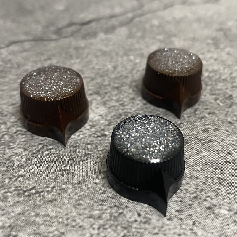 3x (1)Black (2)Brown Glitter LTD Davies 1400 Pointer Knob Amp | Reverb