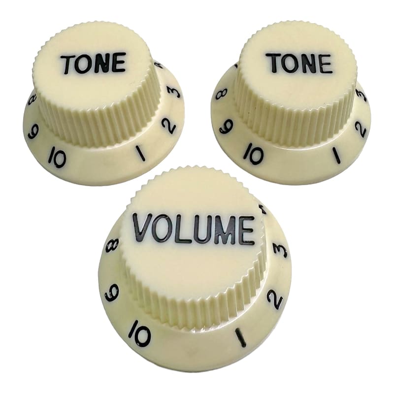 AxLabs Strat-Style Knob Kit (3) - Parchment w/ | Reverb Australia