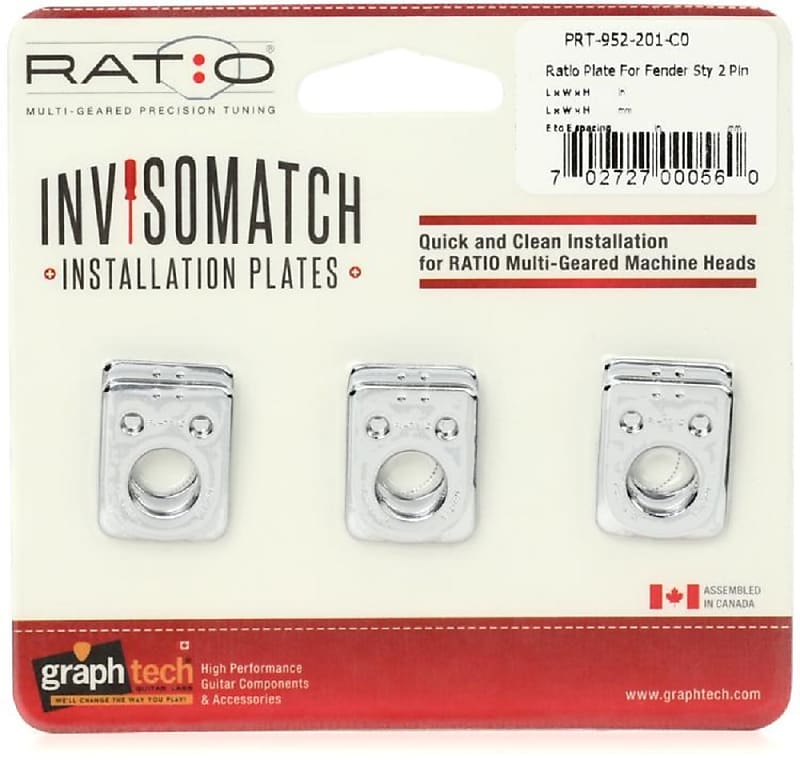 Graph Tech Ratio Invisomatch Plates (6) For Fender 2-Pin Hole | Reverb