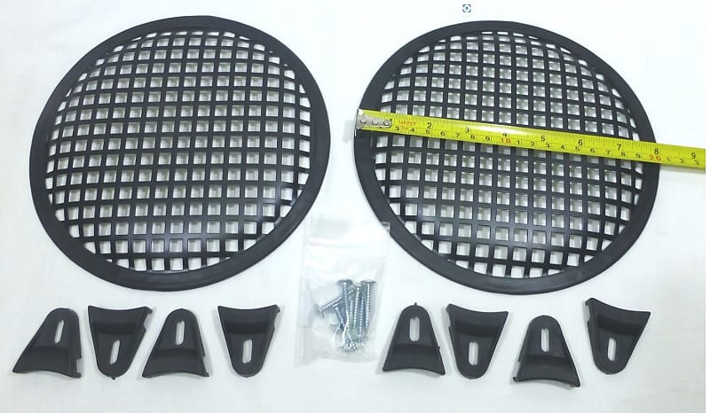 (2) Two 8" Metal Mesh Speaker Grill w/ Mesh Speaker Clamps & | Reverb