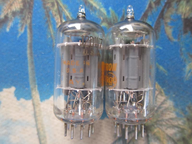 Pair Vintage RCA 7247/12DW7 Preamp Driver Tubes, Long Gray | Reverb