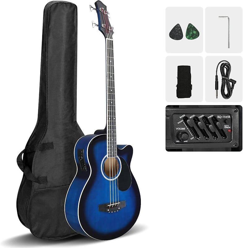 4 String Acoustic Bass Guitar, Full Size Bass Guitar Kit with | Reverb