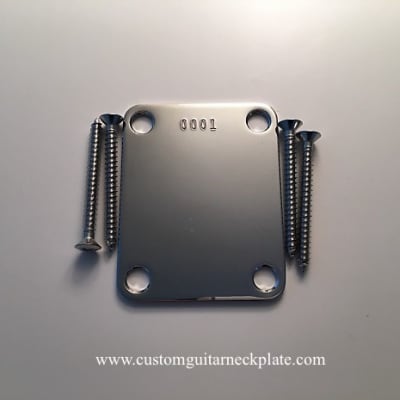Custom guitar neck plate w/ custom serail number stamped to | Reverb