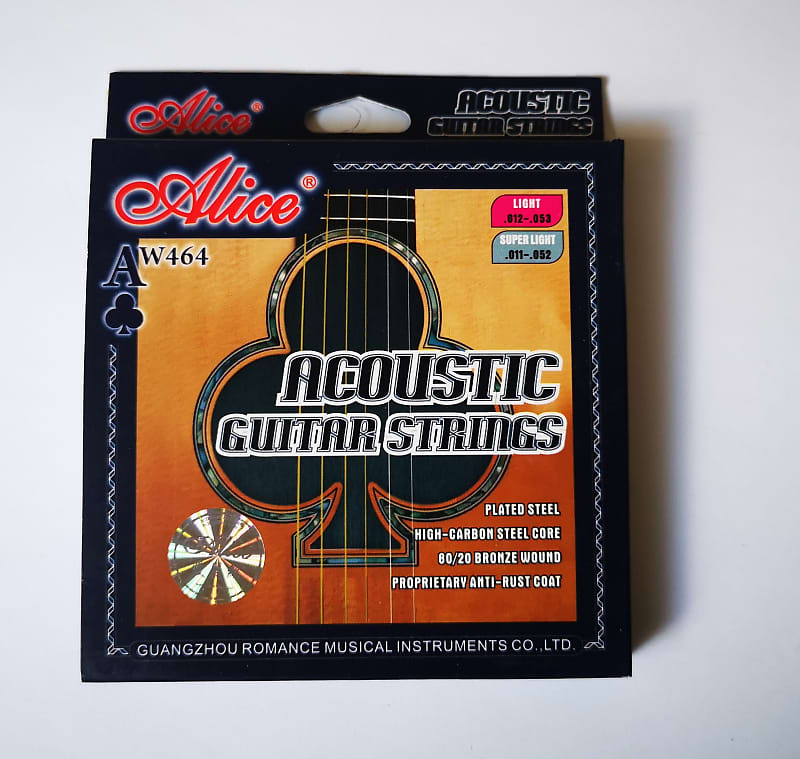 Acoustic Guitar String Set, Plated Steel Plain String, 80/20 | Reverb