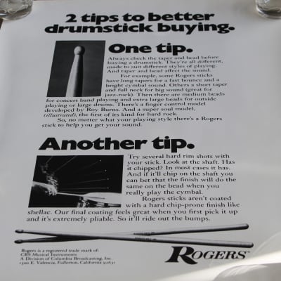 Rogers Drum Stick poster late 1960s - gloss | Reverb