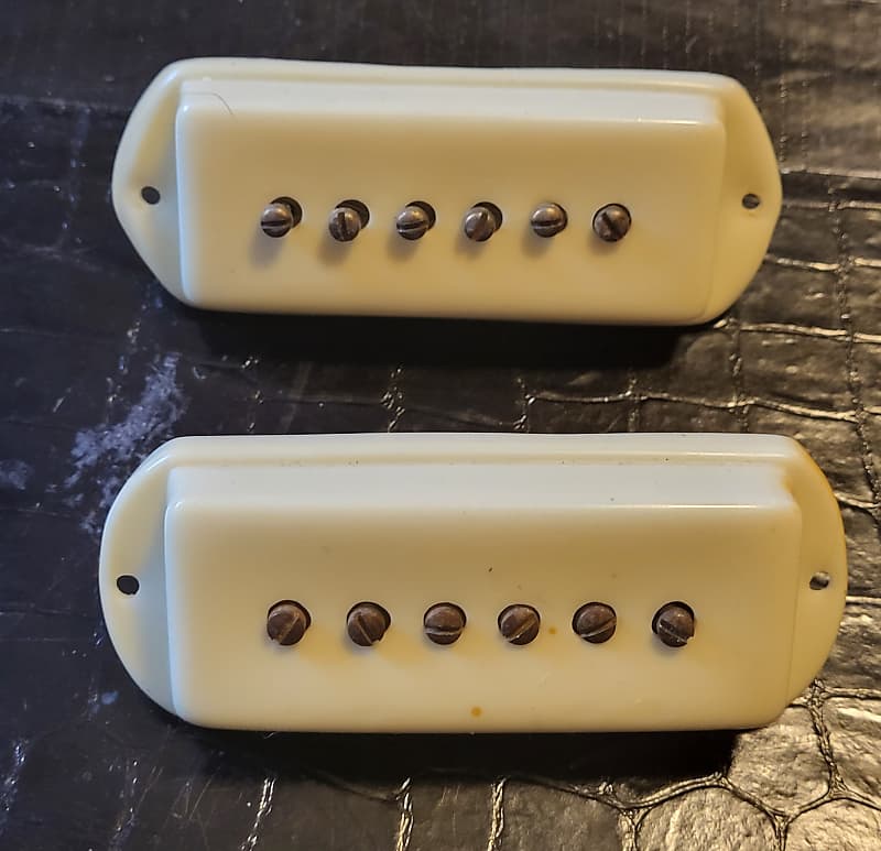 Vintage 1950's Guild Franz P90 Guitar Pickup Set with cream | Reverb