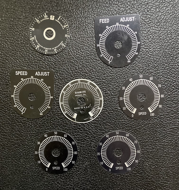 Ohmite Numbered Dial Plates - Vintage 1970s - Black - Set of | Reverb