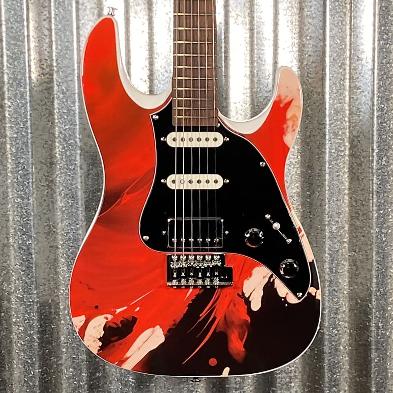 Westcreek JX-20 HSS Strat Style Splatter Red Guitar #0495 | Reverb