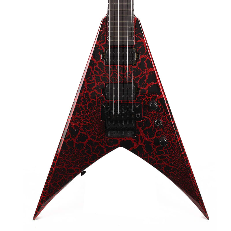 Jackson Custom Shop King V KV2H Black and Ferrari Red Crackle | Reverb