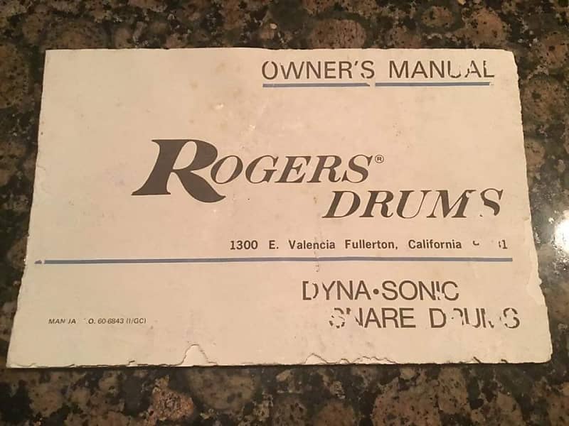 Rogers Dynasonic Snare Drum Owners Manual 1970's | Reverb