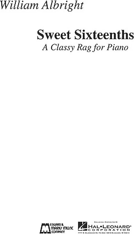 Sweet Sixteenths - A Classy Rag for Piano | Reverb