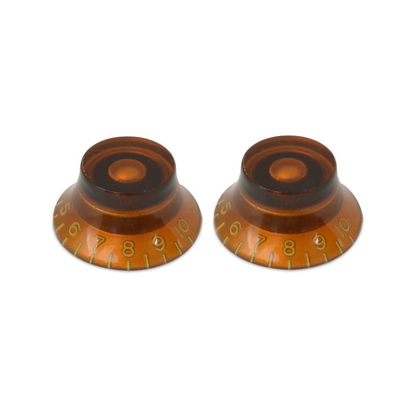 Bell Knob (Set of 2) Amber, Embossed Numbers, USA fit and CTS | Reverb