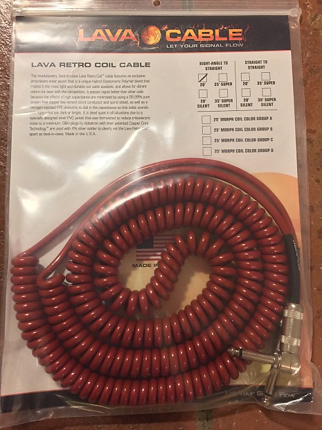 Lava Cable Lava Cable Retro Coil Straight To Right, Metallic | Reverb