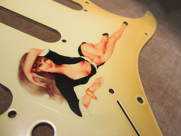 Fender Stratocaster Pickguard Custom Shop 50's Pinup Girl | Reverb