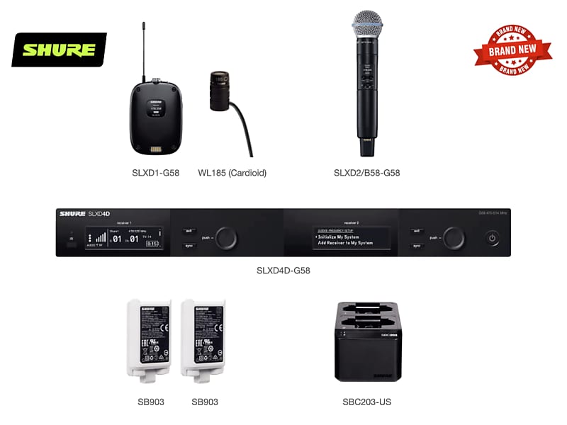 Shure SLXD Dual-channel Custom Handheld & Lapel Microphone | Reverb