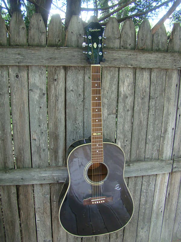 Epiphone AJ-28S Acoustic guitar 125th anniversary 1998 Ebony | Reverb