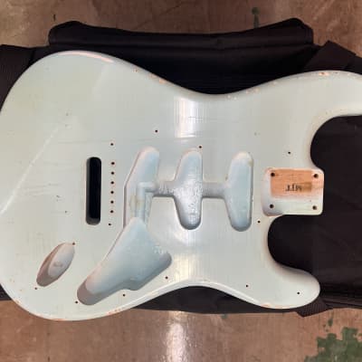 MJT Stratocaster Body Relic - Sonic Blue Strat - Lightweight | Reverb