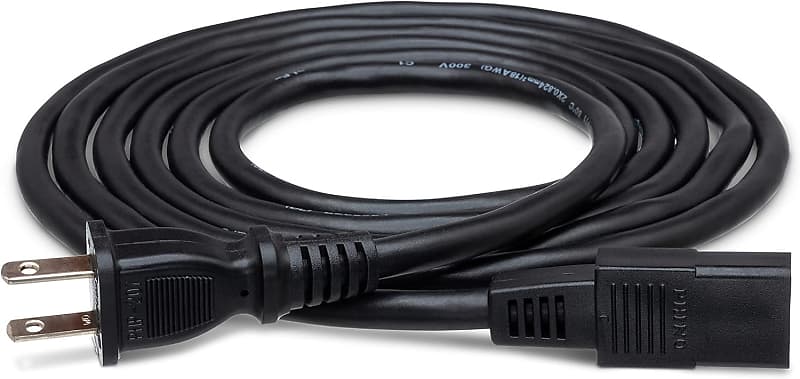 Hosa PWC-178 IEC C9 to NEMA 1-15P Power Cord, 8 Feet | Reverb