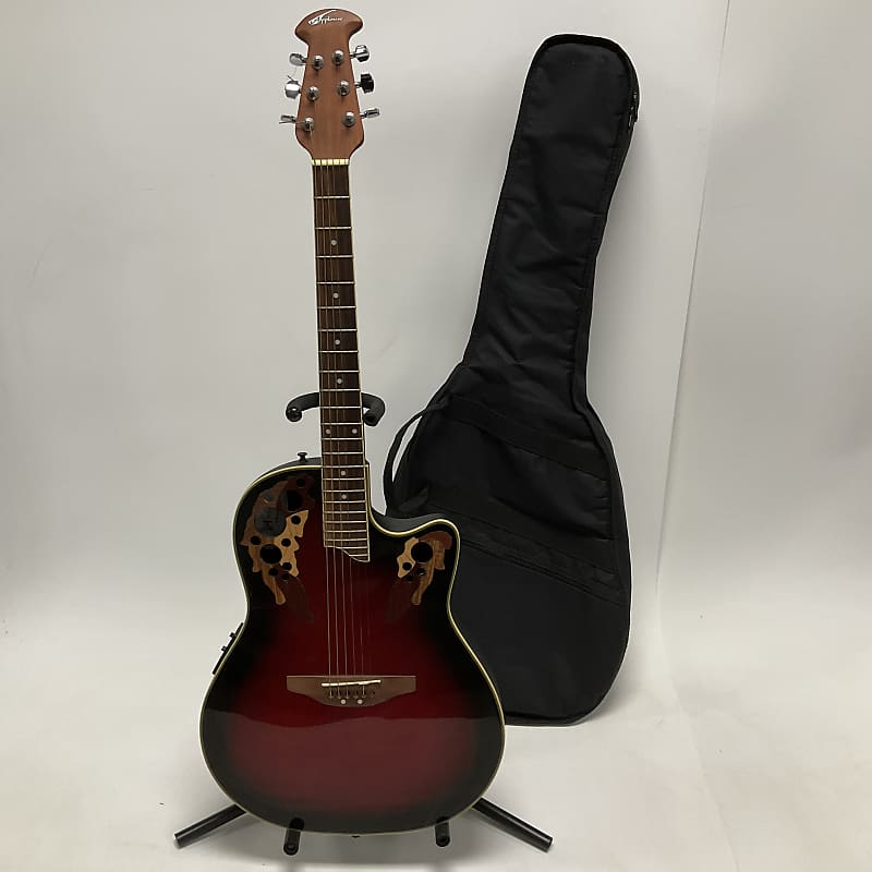 Ovation Applause AE 48 Acoustic Electric Guitar Red with Soft | Reverb