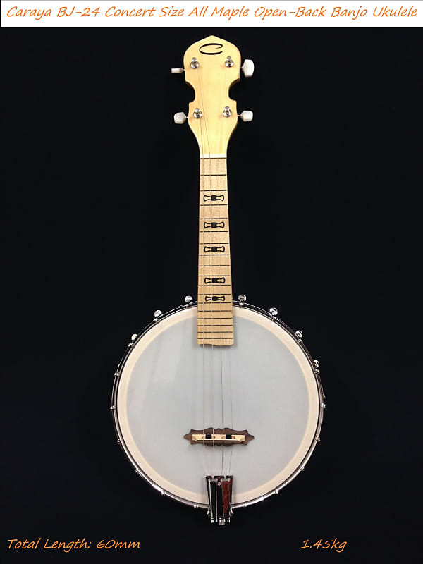 Caraya CBJ24 4-String Concert Size All Maple Open-Back Banjo | Reverb