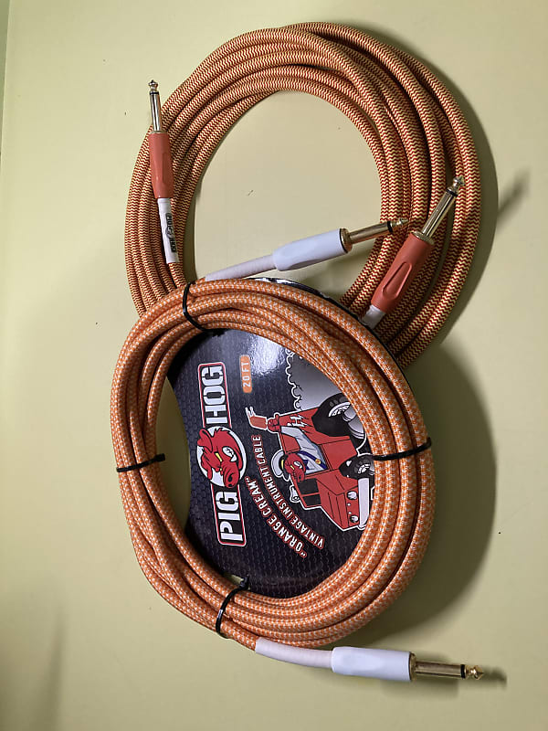 Pig Hog 20 Foot Instrument Cable Orange Cream | Reverb