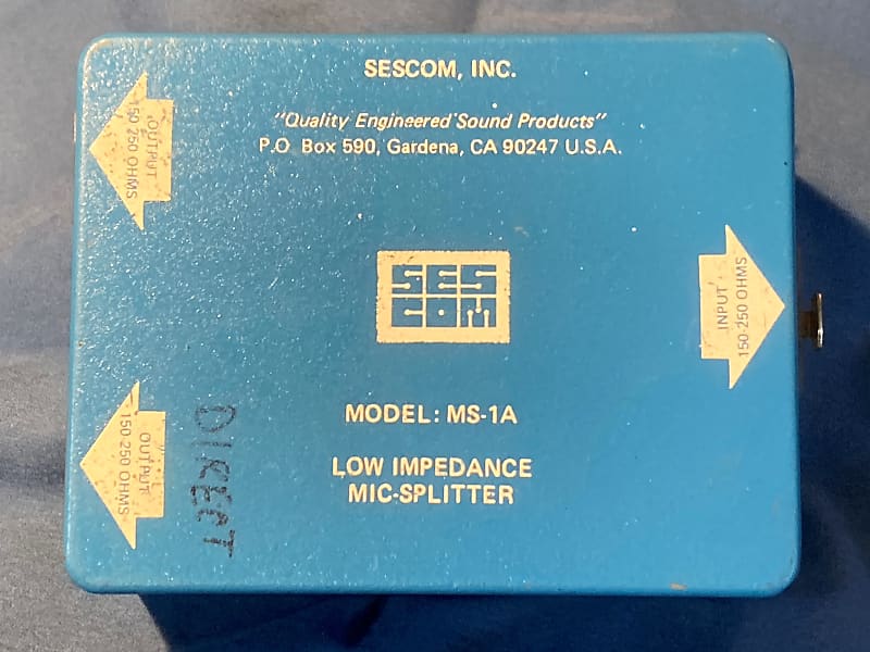 Sescom MS-1A Low Impedance Mic Splitter | Reverb