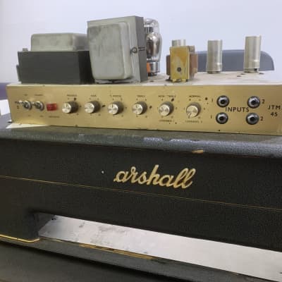 1966 Marshall JTM45 & 4x12 Cab Stack- Gary Moore Owned！Black | Reverb