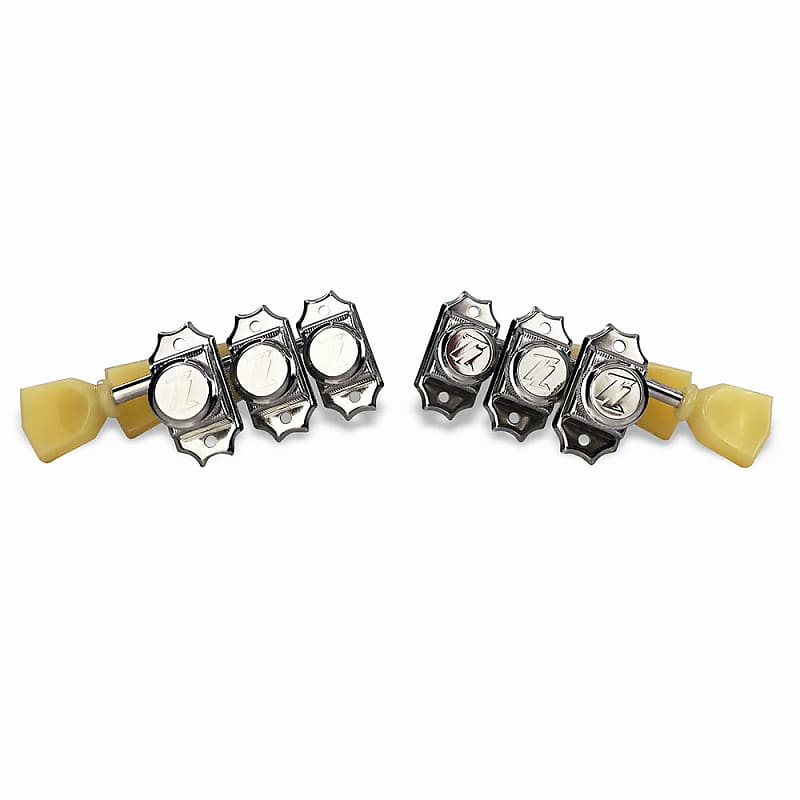 True Lok Vintage Style Locking Tuners 3x3 Nickel TK-7111-001 | Reverb