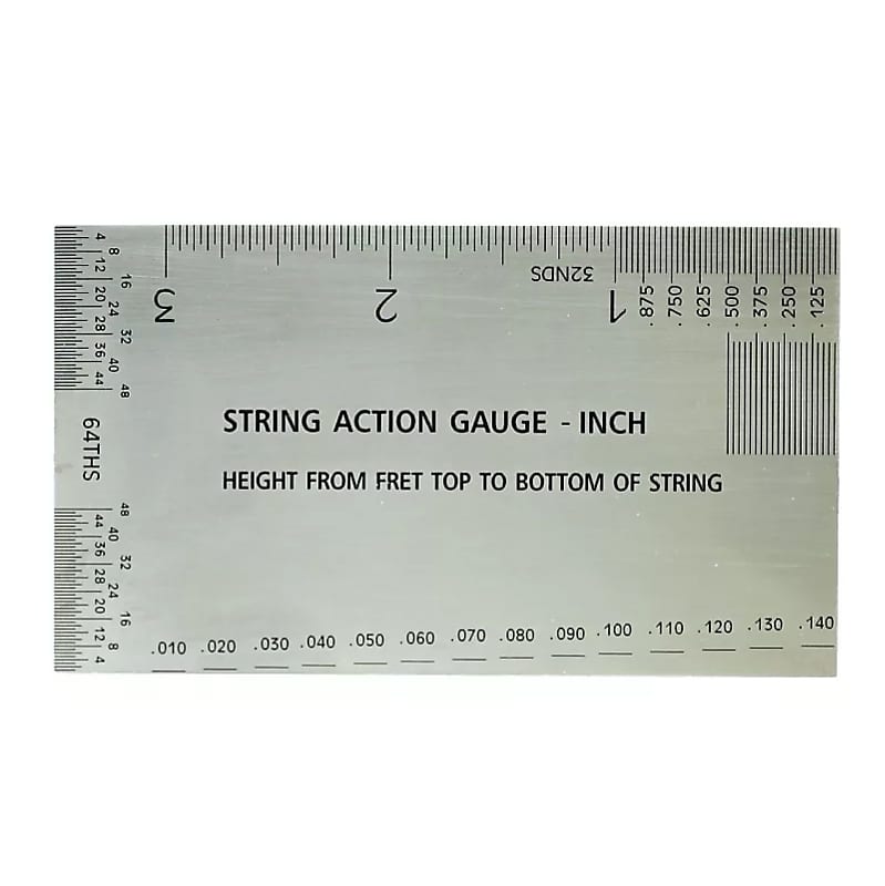 String Action Gauge Inch Ruler - Guitar setup tool | Reverb
