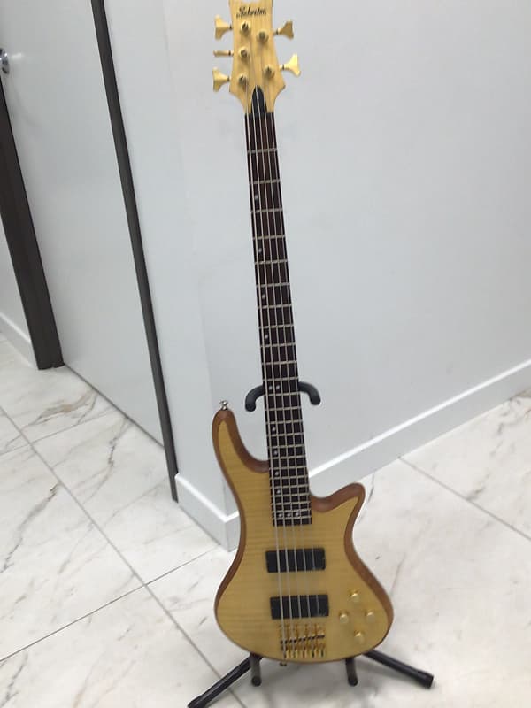 Schecter Custom 5 2016 Natural walnut 2 tone Active Bass | Reverb