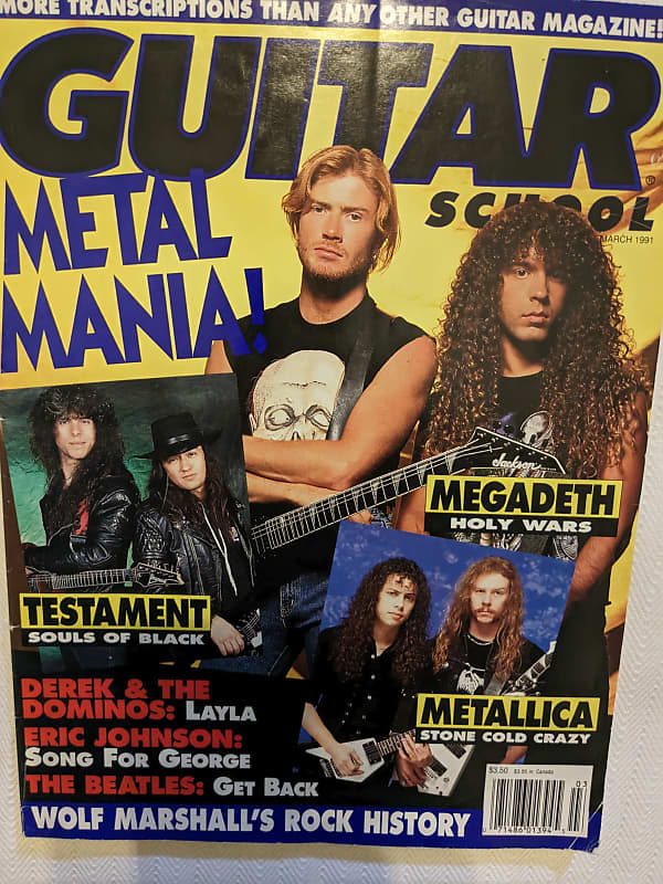 Guitar School Magazine March 1991 - Metal Mania Issue | Reverb