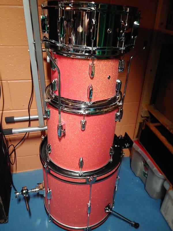 4 PC re-imagined and customized DRUM SET SHELL PACK IN PEACH | Reverb