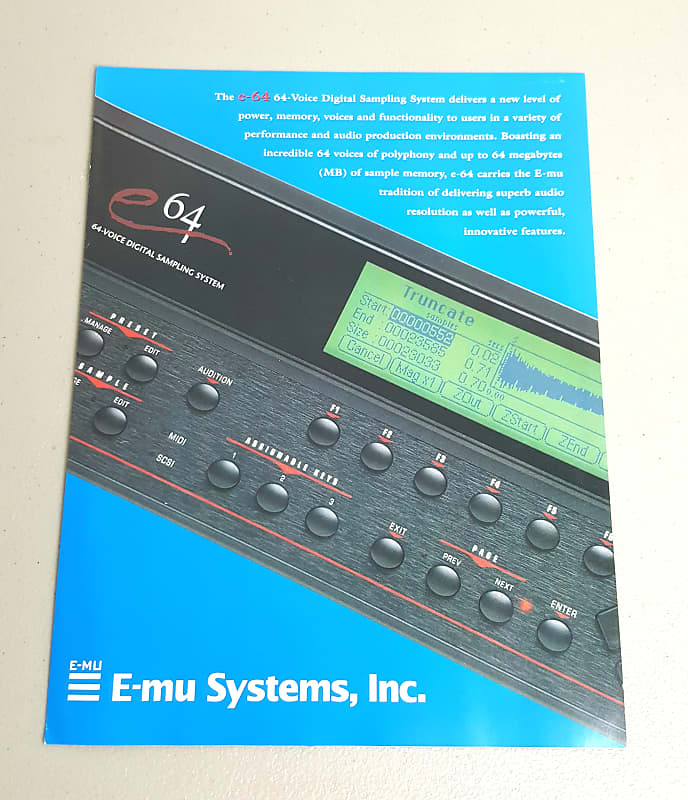 E-MU Systems E64 (Emulator 64 from IV Series) Sampler - | Reverb