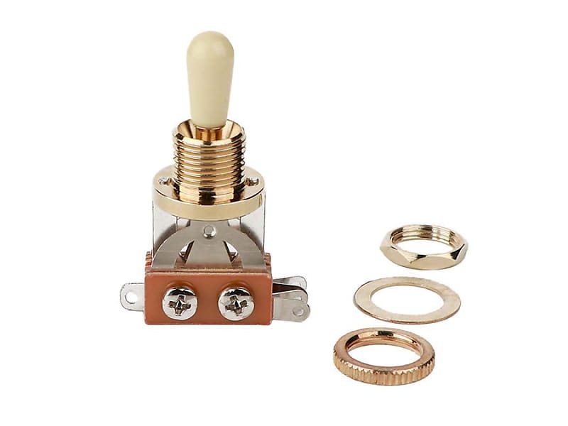 Toggle switch 3-way, open, gold lacquer, ivory cap | Reverb Canada