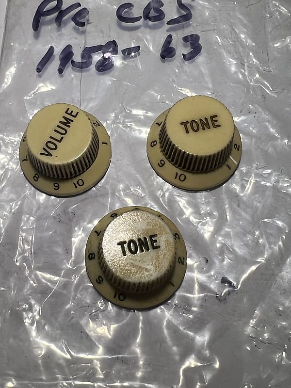 Fender Stratocaster knobs 1958 - 1963 - White | Reverb