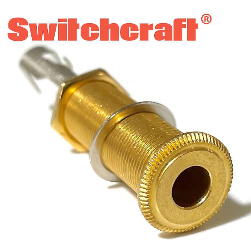 NEW (1) Switchcraft Black Stereo Threaded Barrel Jack for | Reverb
