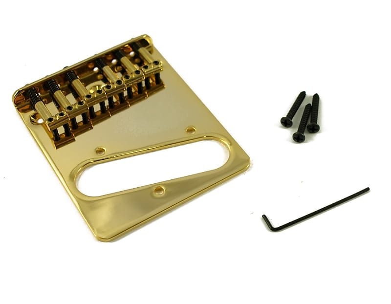 Six Saddle Top-Loading Bridge For Fender Tele - GOLD | Reverb