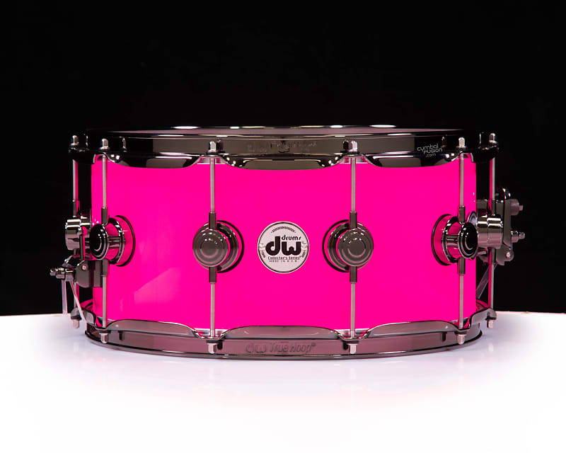 DW Collector's 6.5x14 SSC Maple Snare - Neon Hot Pink w/Black | Reverb