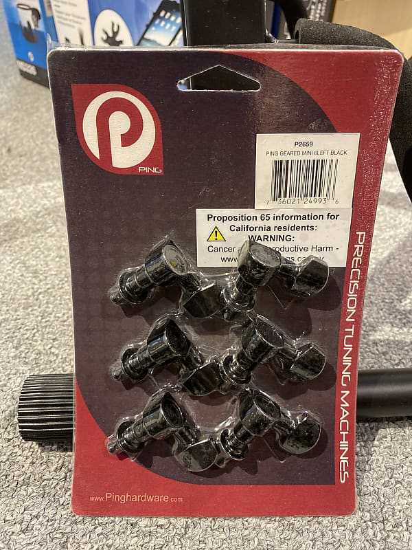 Ping #P2659 - 6-In-Line Screwless Mount Geared Tuners, Black, | Reverb