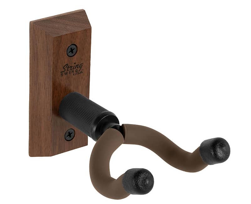 String Swing Guitar Hanger Wall Mount w/ Keeper - Black | Reverb