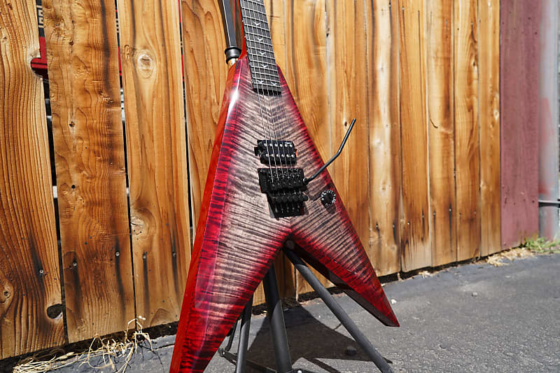 Dean USA Custom Shop Karl Sanders V - Trans Red Burst | Reverb
