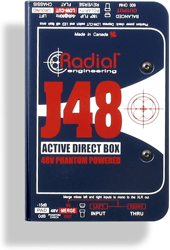 Radial J48 MK2 48V Phantom Power Active Direct Box | Reverb