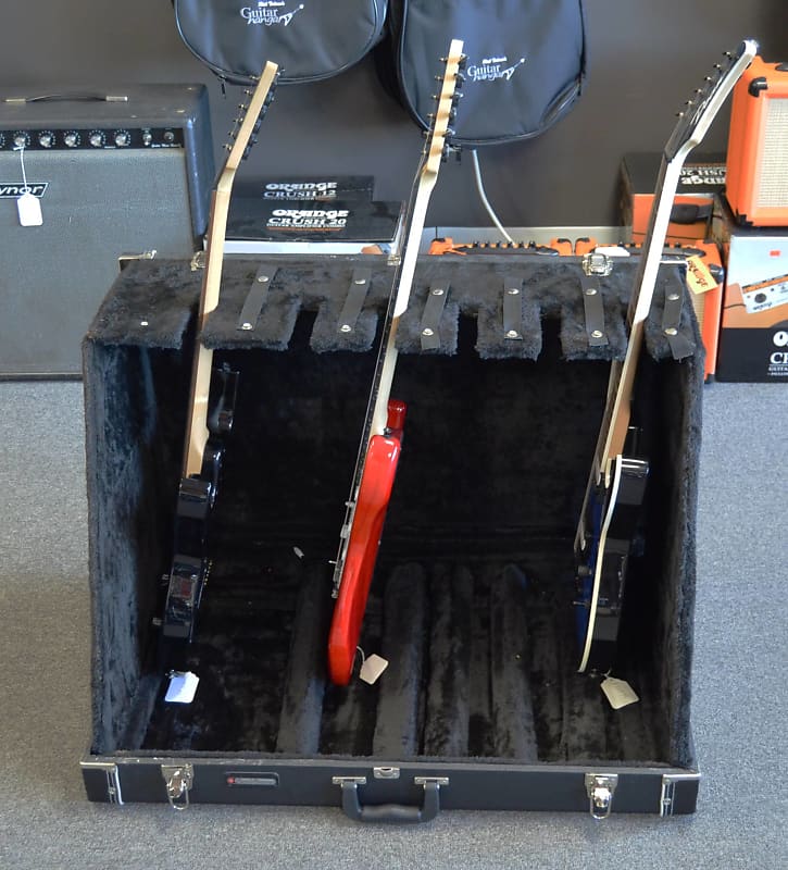 Road Runner 6 Guitar Stand/Road Case – Used - Black Tolex | Reverb