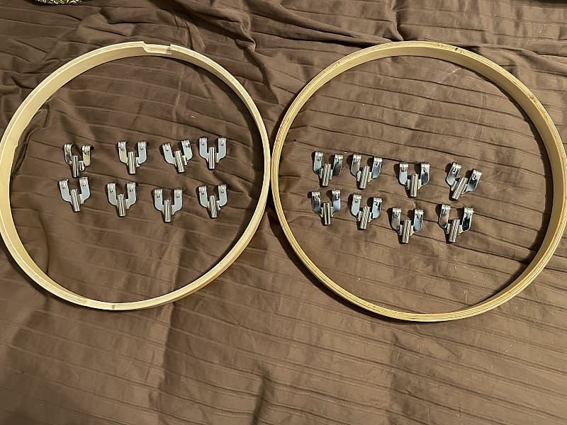 PDP Classic Wood natural 14” hoops snare rims and 16 claws | Reverb